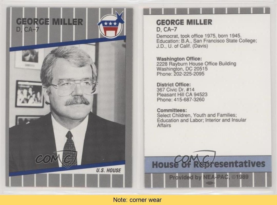 1989 National Education Association PAC Congress George Miller READ 0w6 ...