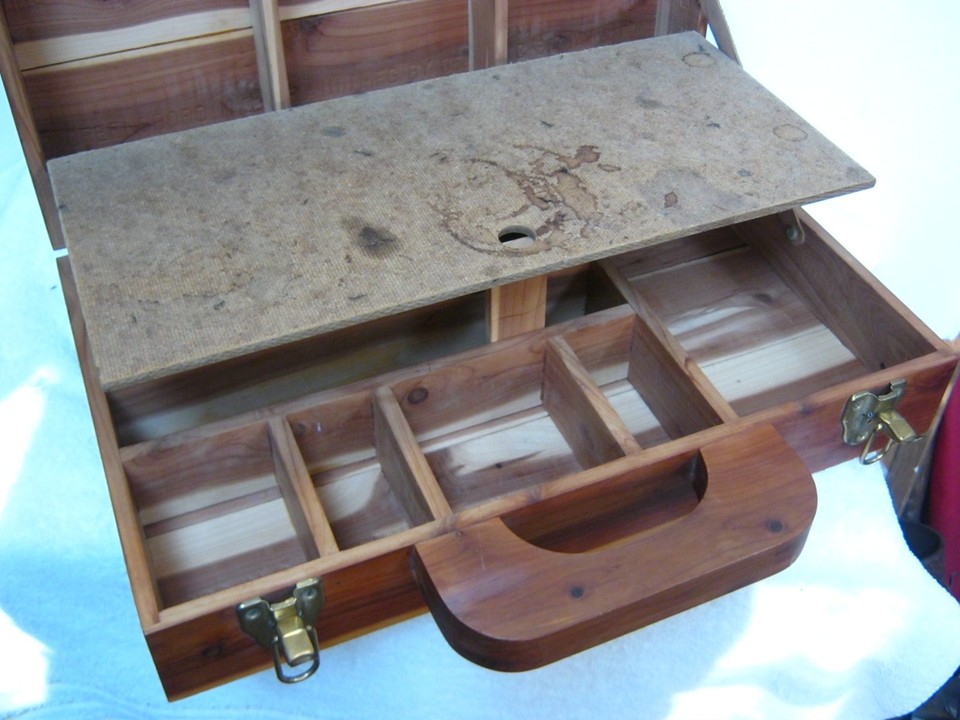 George C. Brown Company Greensboro, NC Wooden Fly Fishing Tackle Box ...