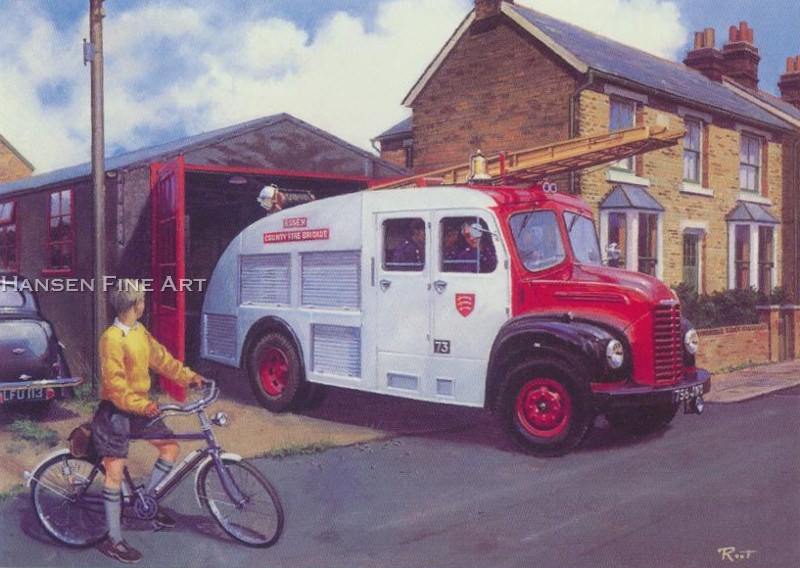 Dodge Kew Fire Engine Fireman Essex Fire Brigade Blank Fathers Day ...