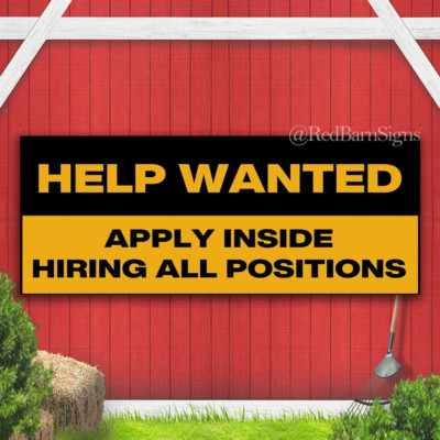 Help Wanted Hiring All Position Job Advertising Banner Sign With ...
