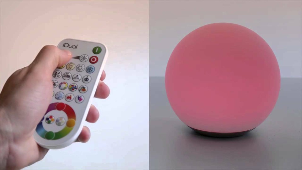 Color Changing LED Night Light Dimmable Globe Lamp w/ Remote Control ...