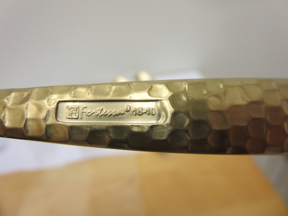 Fortessa LUCCA 5 PC Place Setting Gold Finish Hammered Faceted 18/10 ...