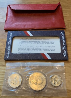 1976 United States Bicentennial Silver Uncirculated 3 Coin Set 1776 ...