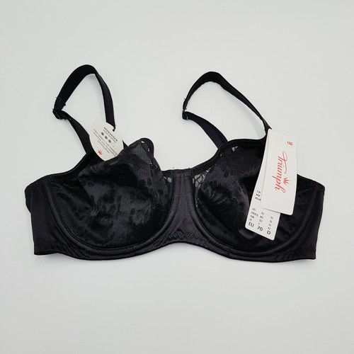 [ TRIUMPH ] Womens Black Lacy Minimiser Bra NEW + TAGS | Size AU 10D or ...