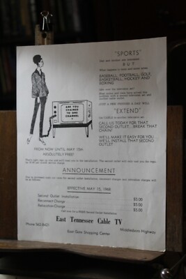 1968 LaFollette Tennessee Price List East Tennessee Cable | eBay