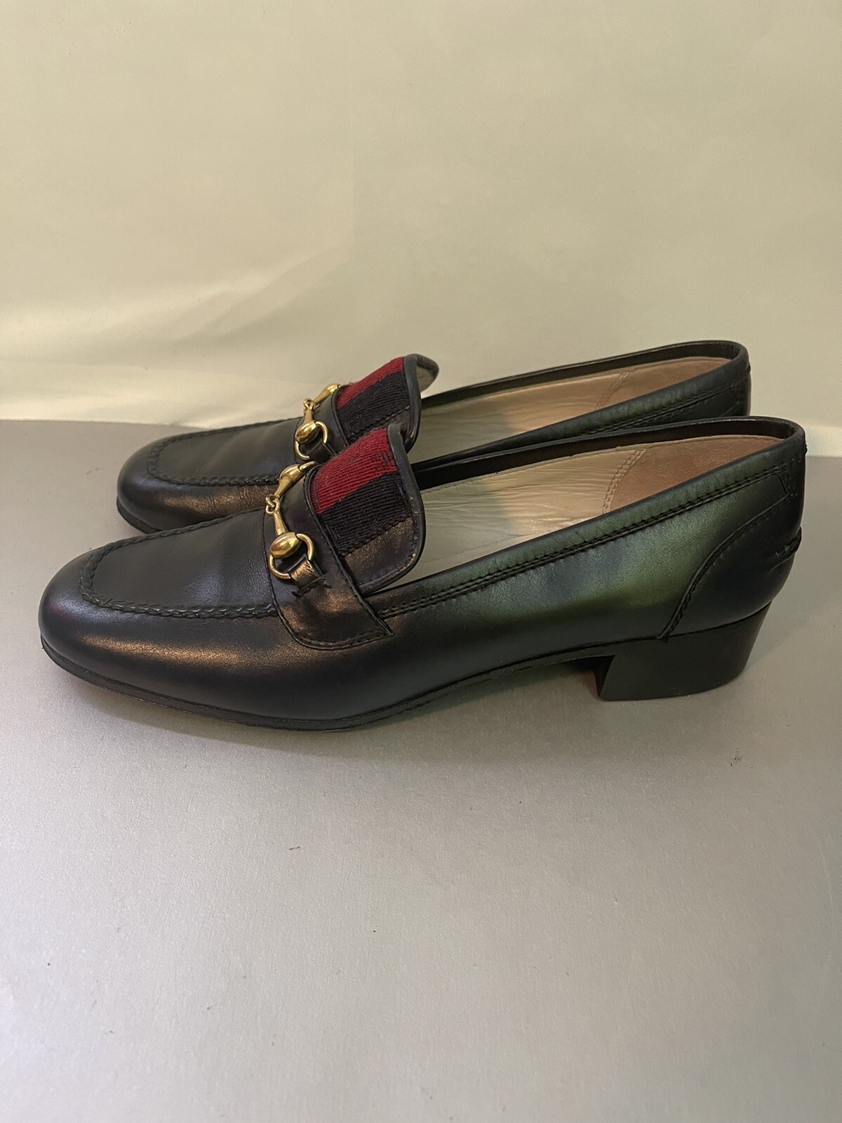 Gucci Auth Navy Blue Horsebit Loafer Shoe Size 6 1/2 B - Gem