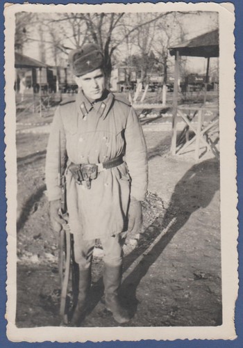 Handsome Military Guy soldier with submachine gun Soviet Vintage Photo ...