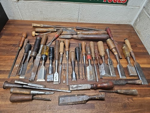 K71- Lot of Vintage Antique Wood Chisels Some AS IS NEED TLC - Stanley ...