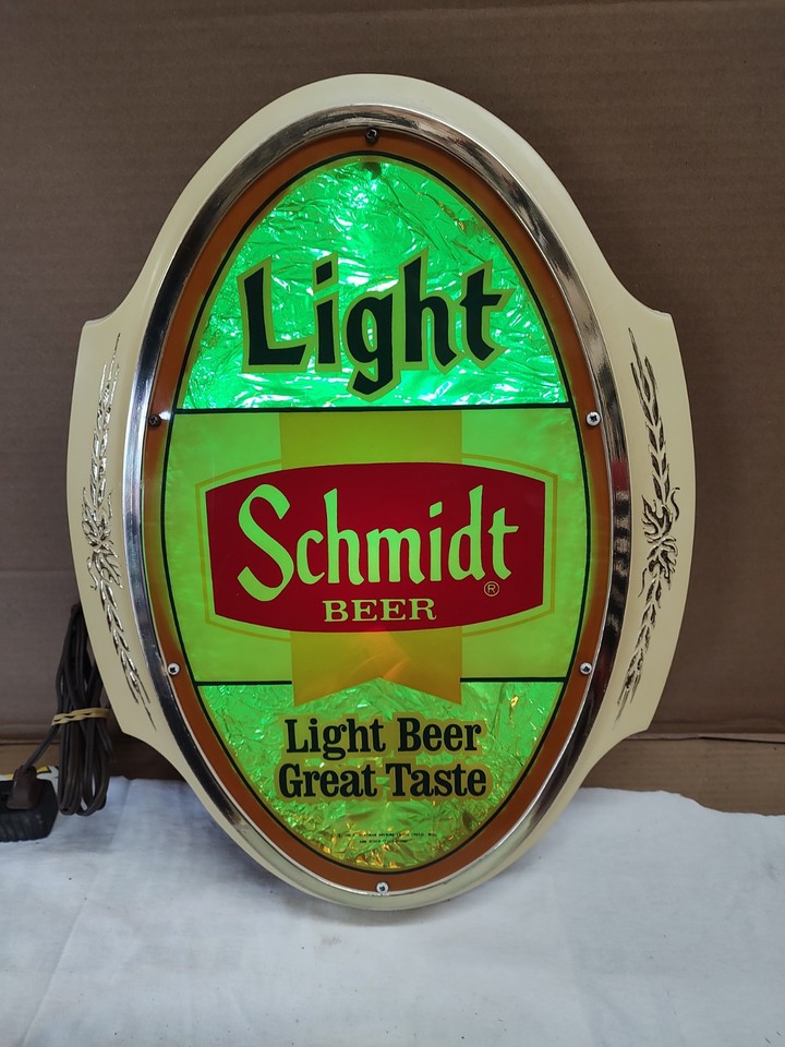 Schmidt Light Beer Sign, Lights Up Neon Green | eBay