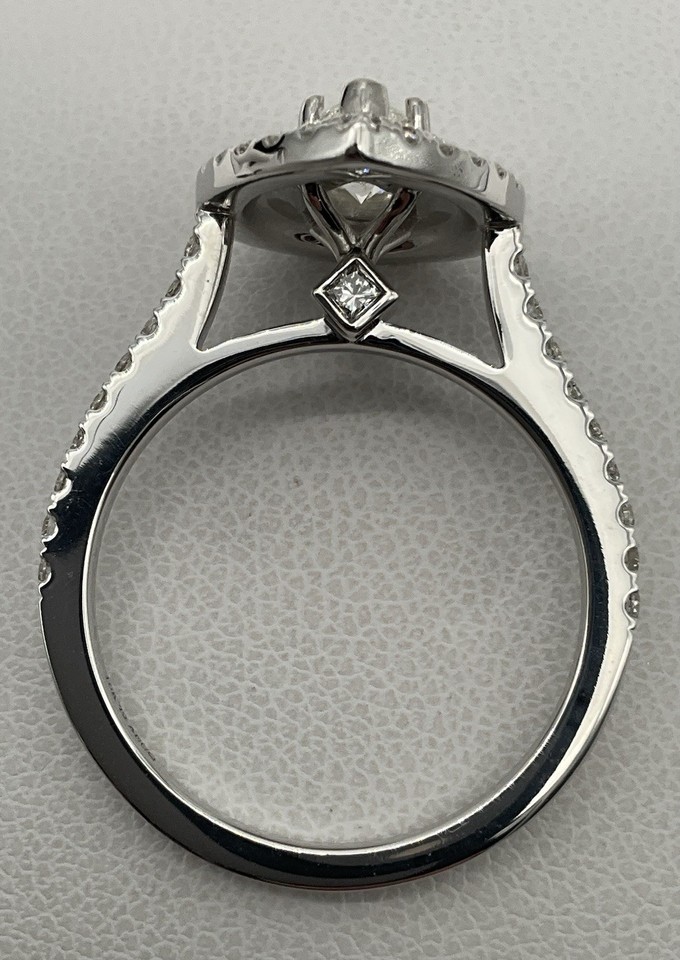 10K White Gold 1.39cttw Pear Shaped GIA Diamond w/Double Halo ...