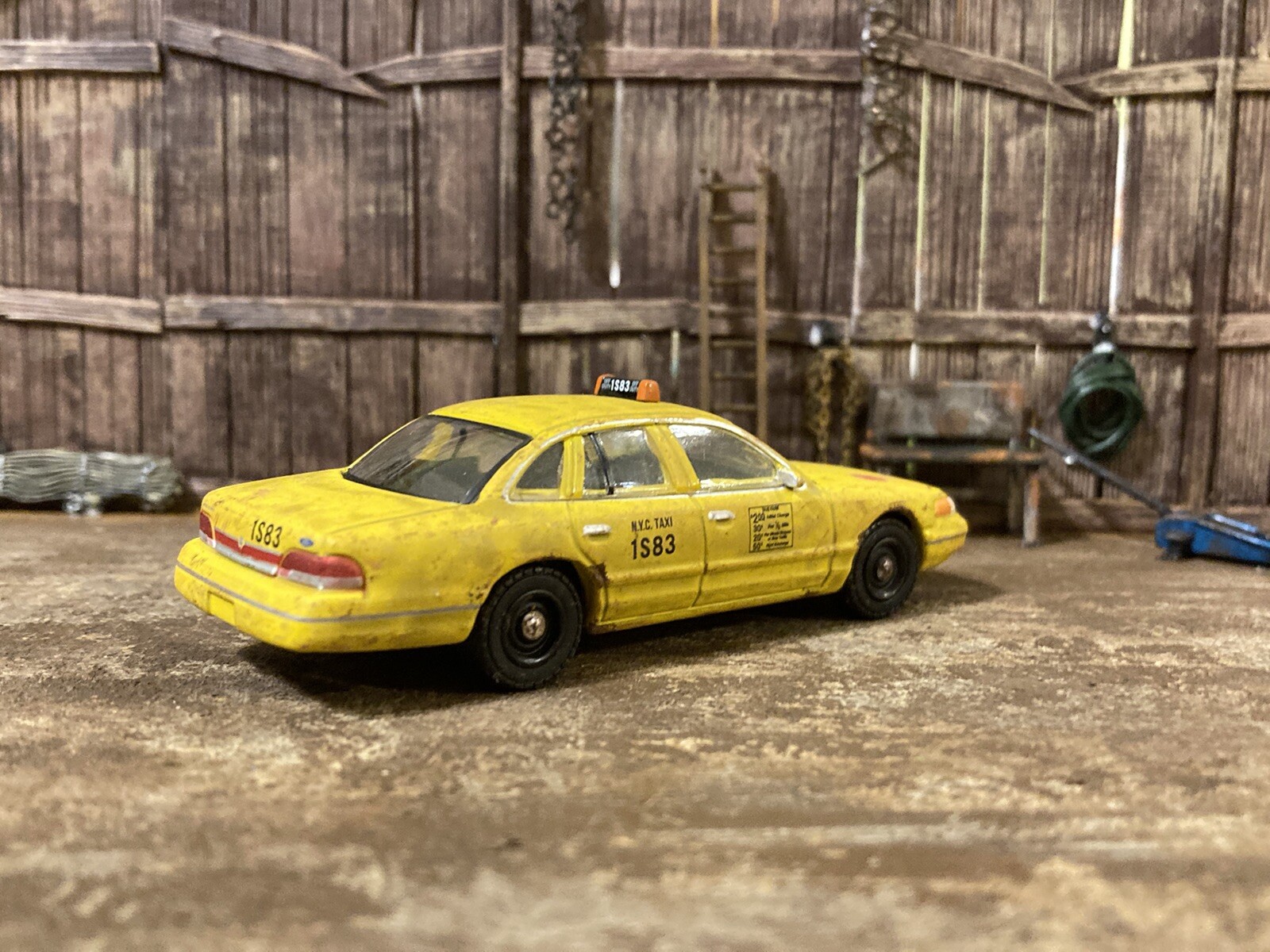 1994 Ford Crown Vic Taxi Cab Rusty Weathered Custom 1/64 Diecast Car ...