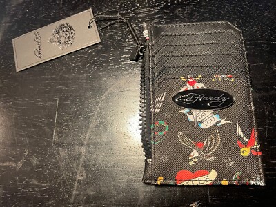 Ed Hardy Unisex ID wallet Animal Print Coins cards Case NWT RARE FIND ...