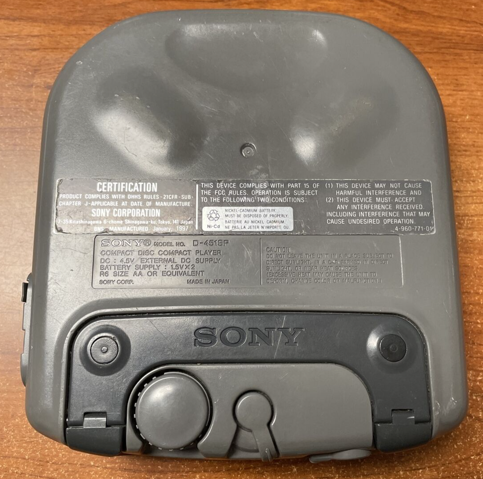 Vintage Sony Sports Discman CD Player - ESP - Yellow/Gray D-451SP | eBay