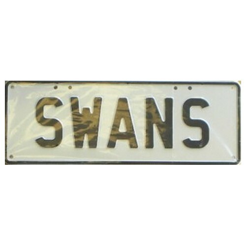 Novelty Number Plate - Swans Black On White AUS Licence Plate Sign Wall ...