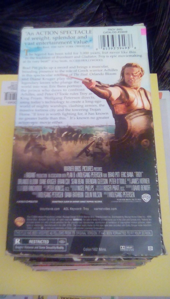 Troy - A Wolfgang Petersen Film RARE Hollywood Video rental (2004) VHS ...