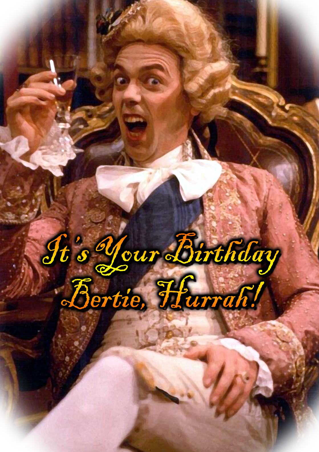 Blackadder Lord Melchett Happy Birthday PERSONALISED ART Card Stephen ...