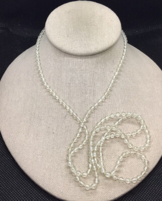 Vintage Costume Long Clear Plastic Beaded Necklace 36" A963 | eBay