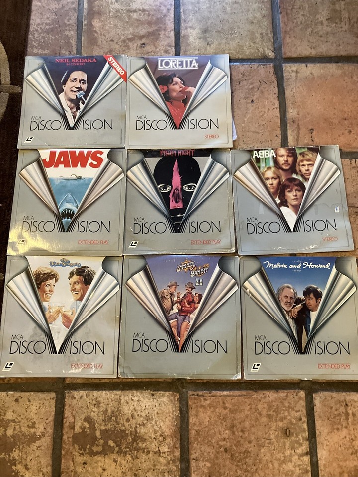 Lot Of 8 Disco Vision RARE MCA Laserdisc Jaws Abba Smokey Bandit NEIL ...