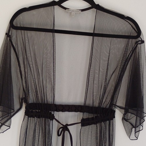 Charlotte Russe Womens Cardigan Size S Sheer Mesh Tie Long Swim Cover ...