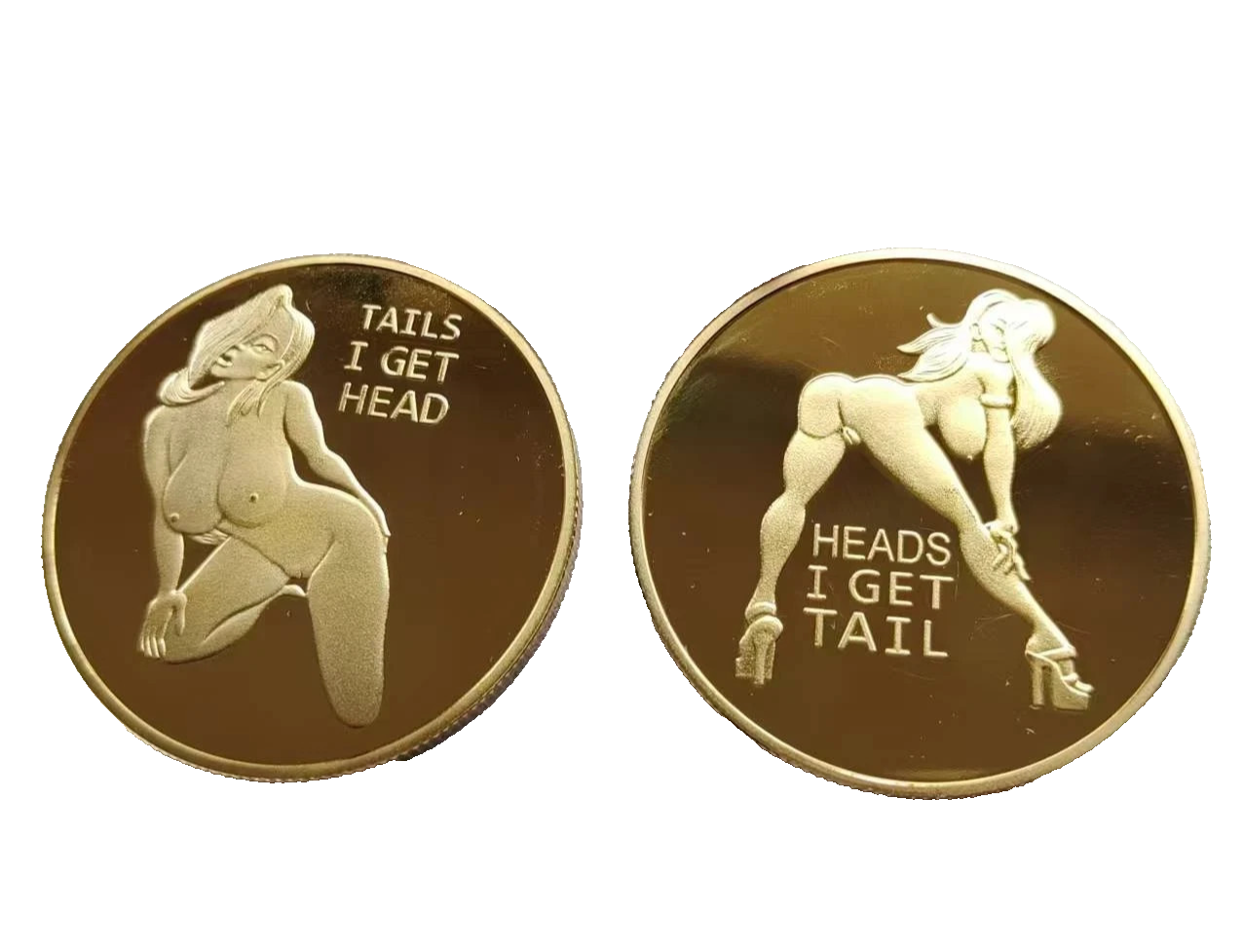 Tails I Get Head Sexy Heads Tails Gold Color Coin (SHIPPED FROM USA) | eBay
