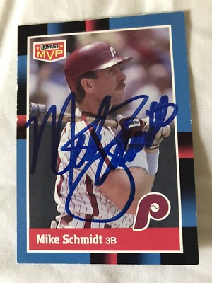 Mike Schmidt HOF VINTAGE HAND SIGNED 1988 Donruss MVP Card With COA | eBay