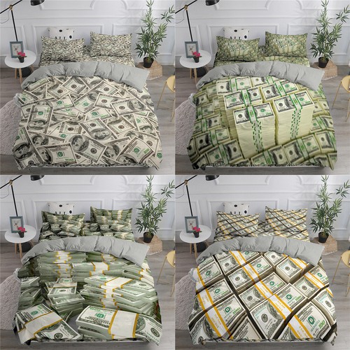 Dollar Series Money 3D Bedding Set 2/3PCS Duvet Cover & Pillowcase Gift ...