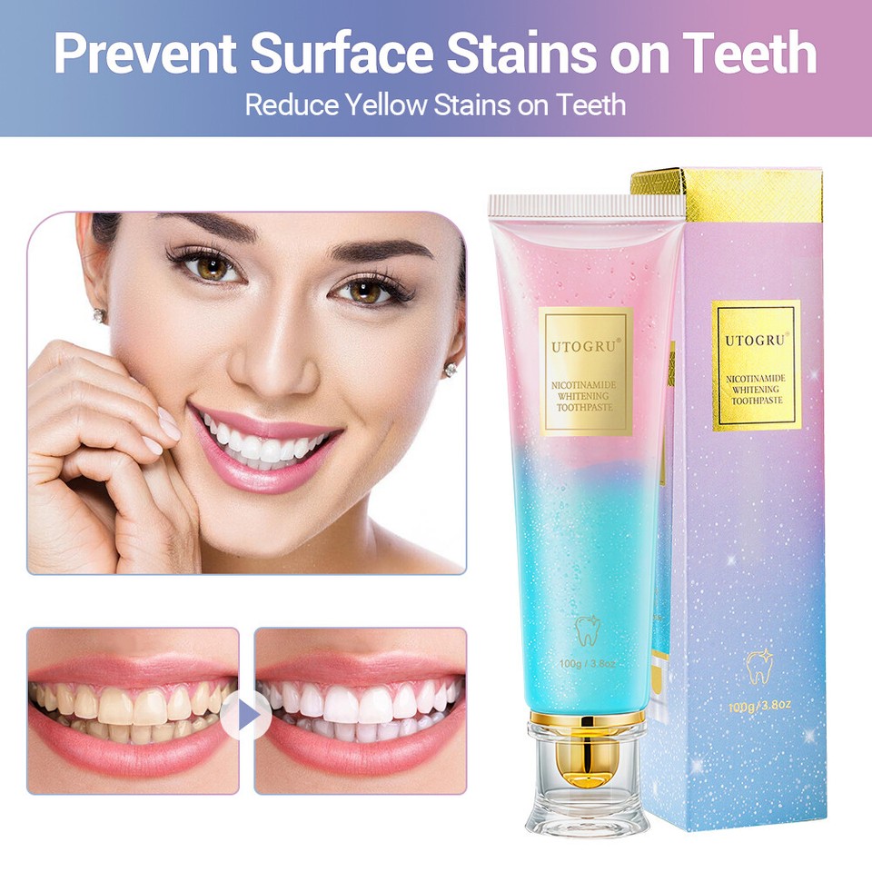 2Pcs 100g Niacinamide Intensive Whitening Toothpaste Fresh Breath Teeth ...