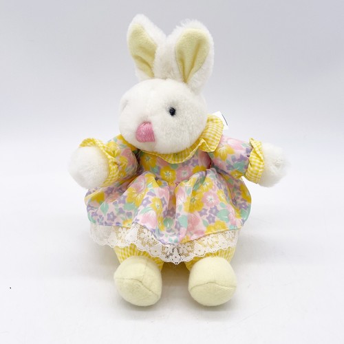 ToyORama Vintage Bunny Rabbit Yellow Floral Plush Stuffed Animal Easter ...