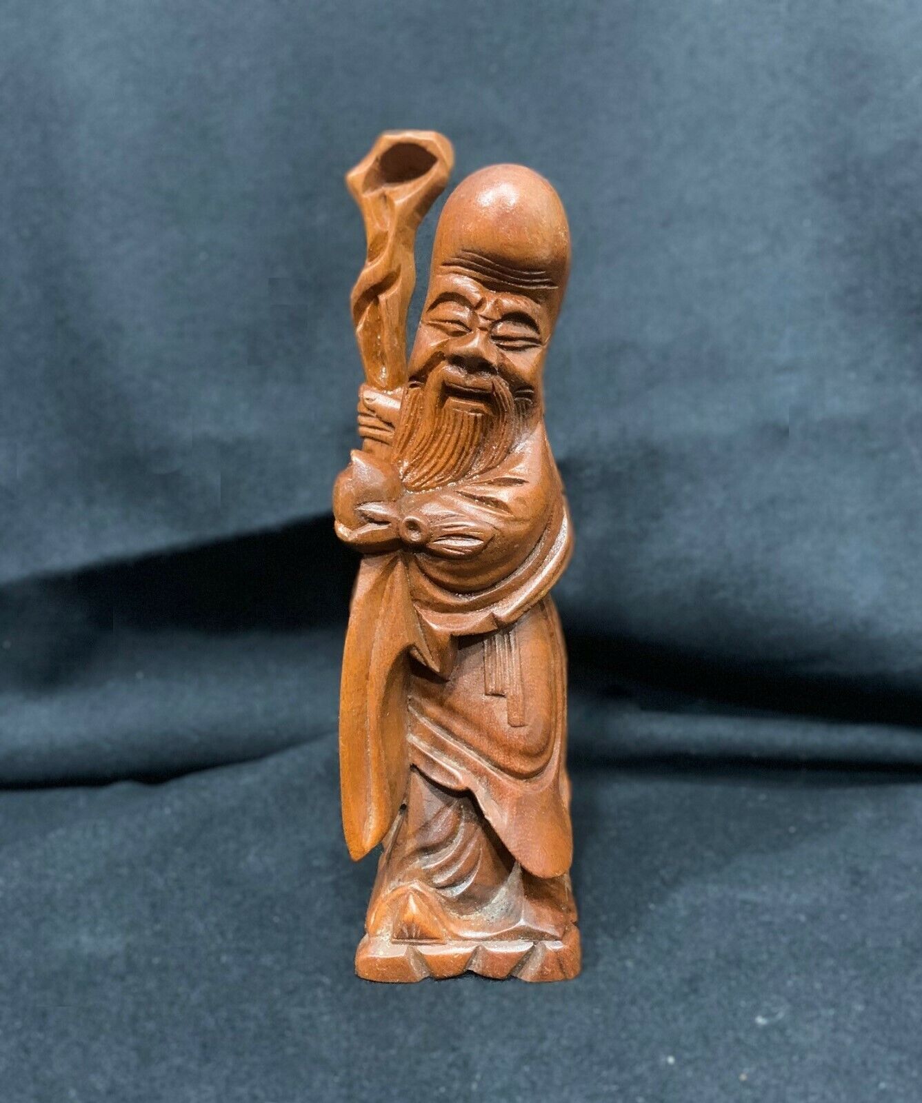 Vintage Wood Carving of Shou Lao Xing: God Of Longevity | eBay
