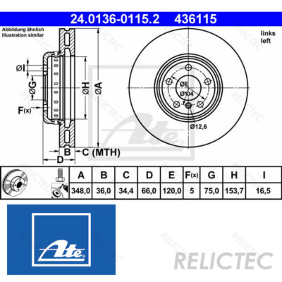 Front Left Brake Disc BMW:F10,F11,F07,F01 F02 F03 F04,F12,F13,F06,5,7,6 ...