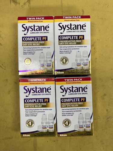 4 New Twin Pack Systane Complete PF Dry Eye Relief Drops - 20mL Each ...