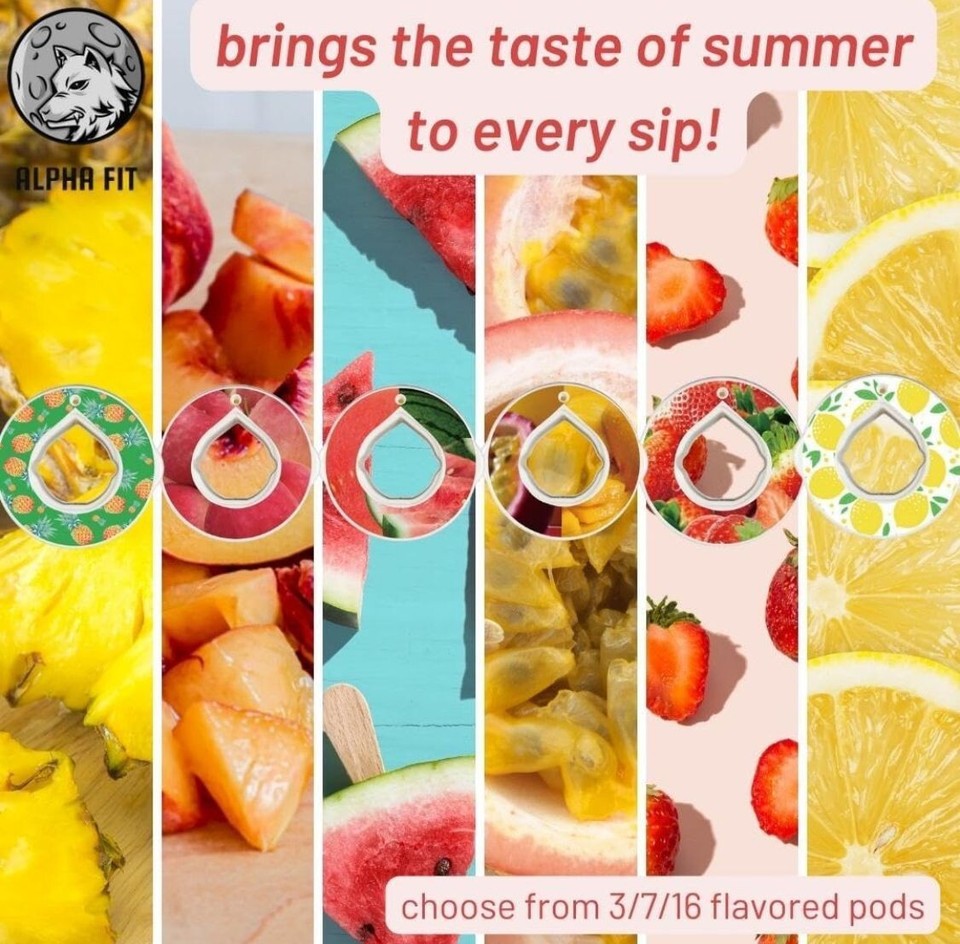 Alpha Fit Flavored Water Bottle, Water Bottle with Flavor Pods, Scent ...