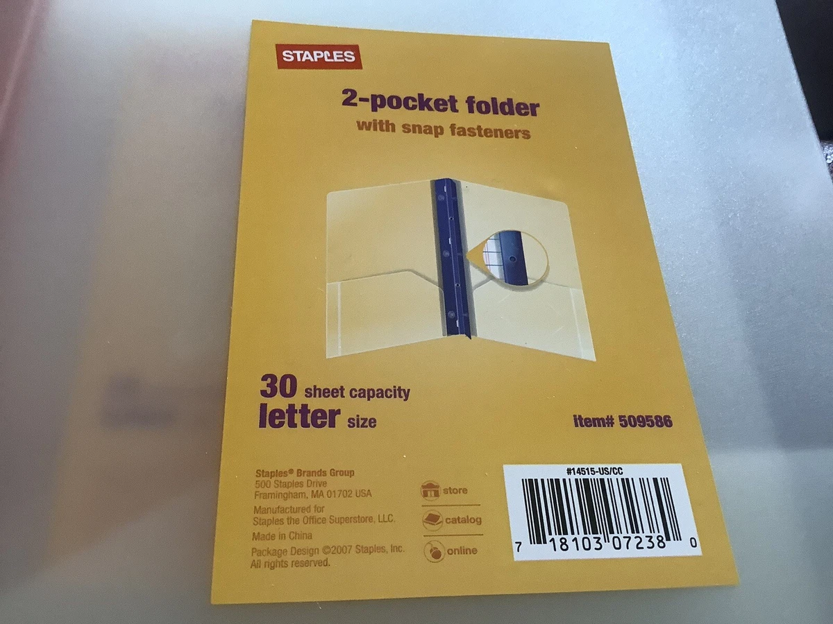Staples Pocket Folders