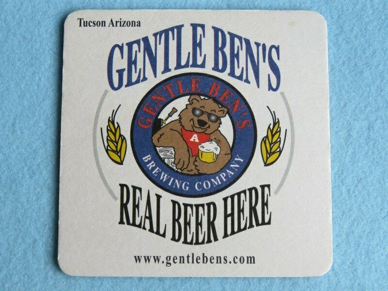 Bar Coaster ~*~ GENTLE BEN'S Brewing ~ Real BEER Here ~ Tucson, ARIZONA ...