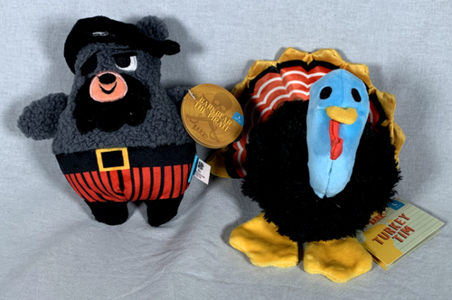 NEW Bark Box Turkey Tim & BarkBear The Pirarte Squeak Crinkle L 50+ lbs ...