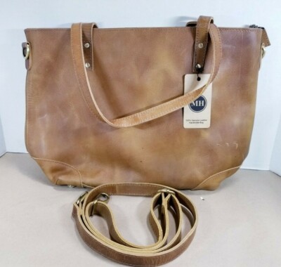 MH 100% Genuine Leather Handmade Womens Brown Tote Shoulder Bag | eBay