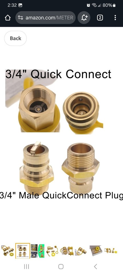METER STAR 3/4“ Female & Male Gas Dual Fuel Quick Connect | eBay