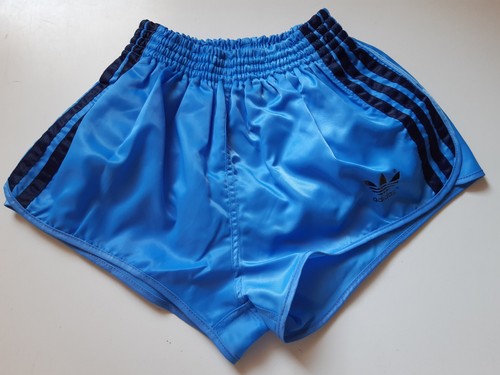 Vintage ADIDAS ROUNDED CORNERS blue sprinter shorts D3 ( 28" ) running ...