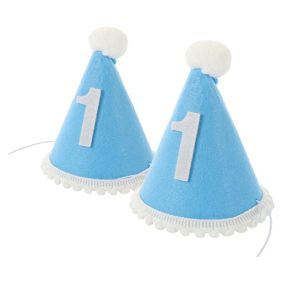 2 Pcs Party Hats for Kids First Birthday Crown Baby Cowboy Cone Cap ...