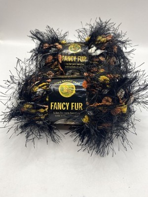 2 Balls Lion BRAND Fancy Fur Yarn 1.75 Oz. 39 Yds 255 Tiger Eye | eBay