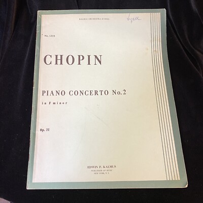 KALMUS ORCHESTRA LIBRARY CHOPIN PIANO CONCERTO No.2 in F minor ...