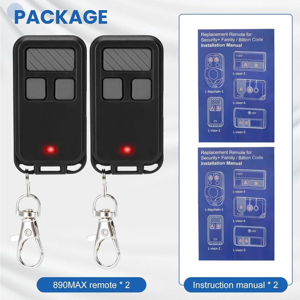 2 Pack 890MAX Liftmaster Universal Remote - Compatible with 371LM ...