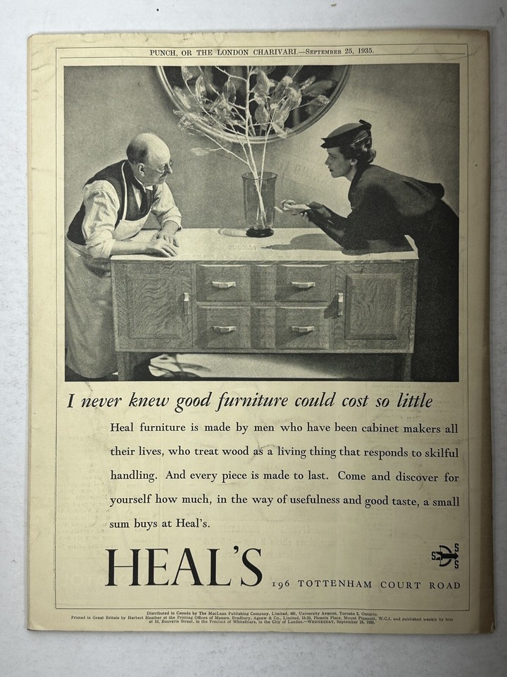 Punch Magazine - Sep 25, 1935 - Ads - London - Short Stories - History ...