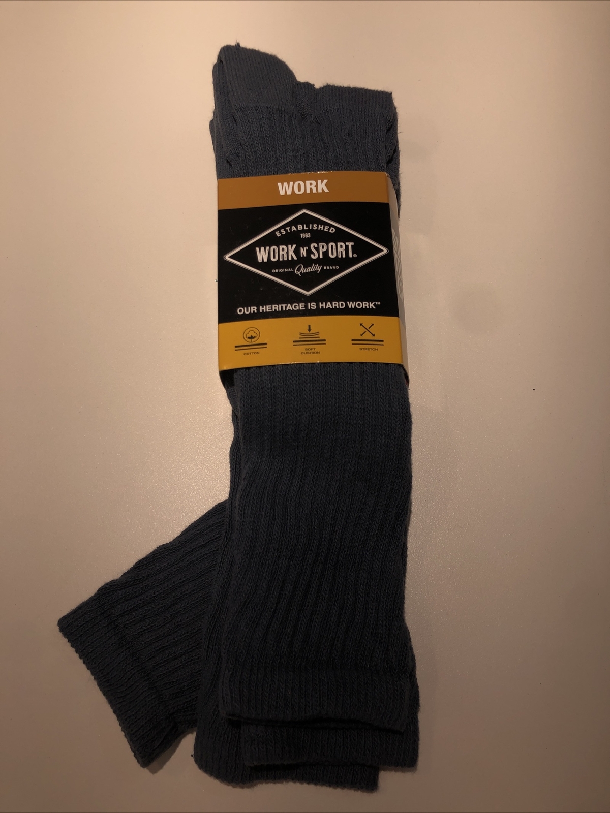 Work N' Sport Men's Blue, 2-Pack Crew Work Socks- Size XL | eBay