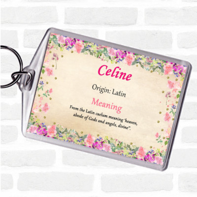 Celine Name Meaning Bag Tag Keychain Keyring Floral | eBay UK