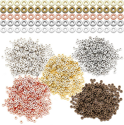 1000Pcs Flat round Rondelle Spacer Beads for DIY Crafts, 5 Colors Disc ...
