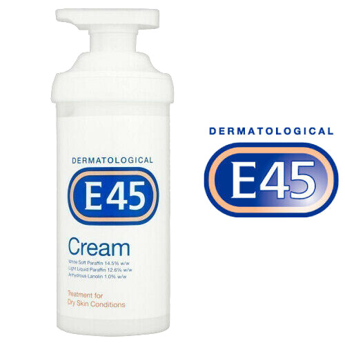 E45 Moisturiser Pump 500g Dermatological Cream Moisturising Eczema ...