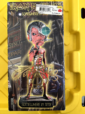Signed by Derek Riggs NECA Somewhere in Time Eddie BOBBLEHEAD | RARE ...