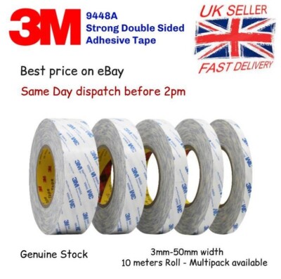 3M 9448A DOUBLE SIDED STICKY ROLL TAPE STRONG VERY HIGH BOND SELF ...