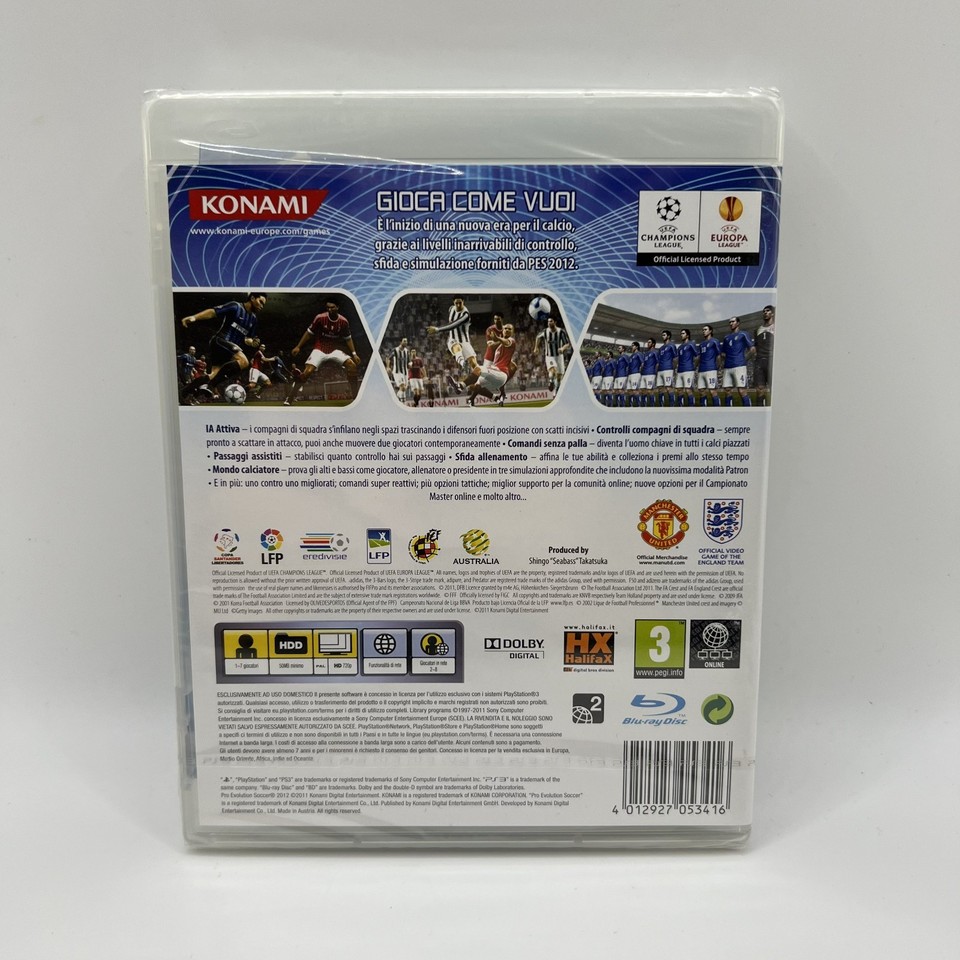 PES 2012 Pro Evolution Soccer PS3 Sony Playstation 3 PAL ITA Game New ...